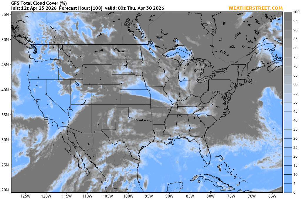 Map Showing Cloud Cover